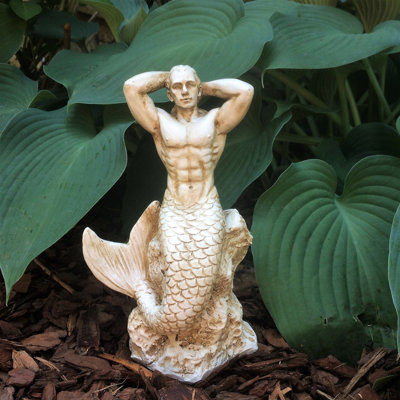 HomeStyles Life's a Beach Sexy Merman Mermaid on Coastal Rock Statue ...