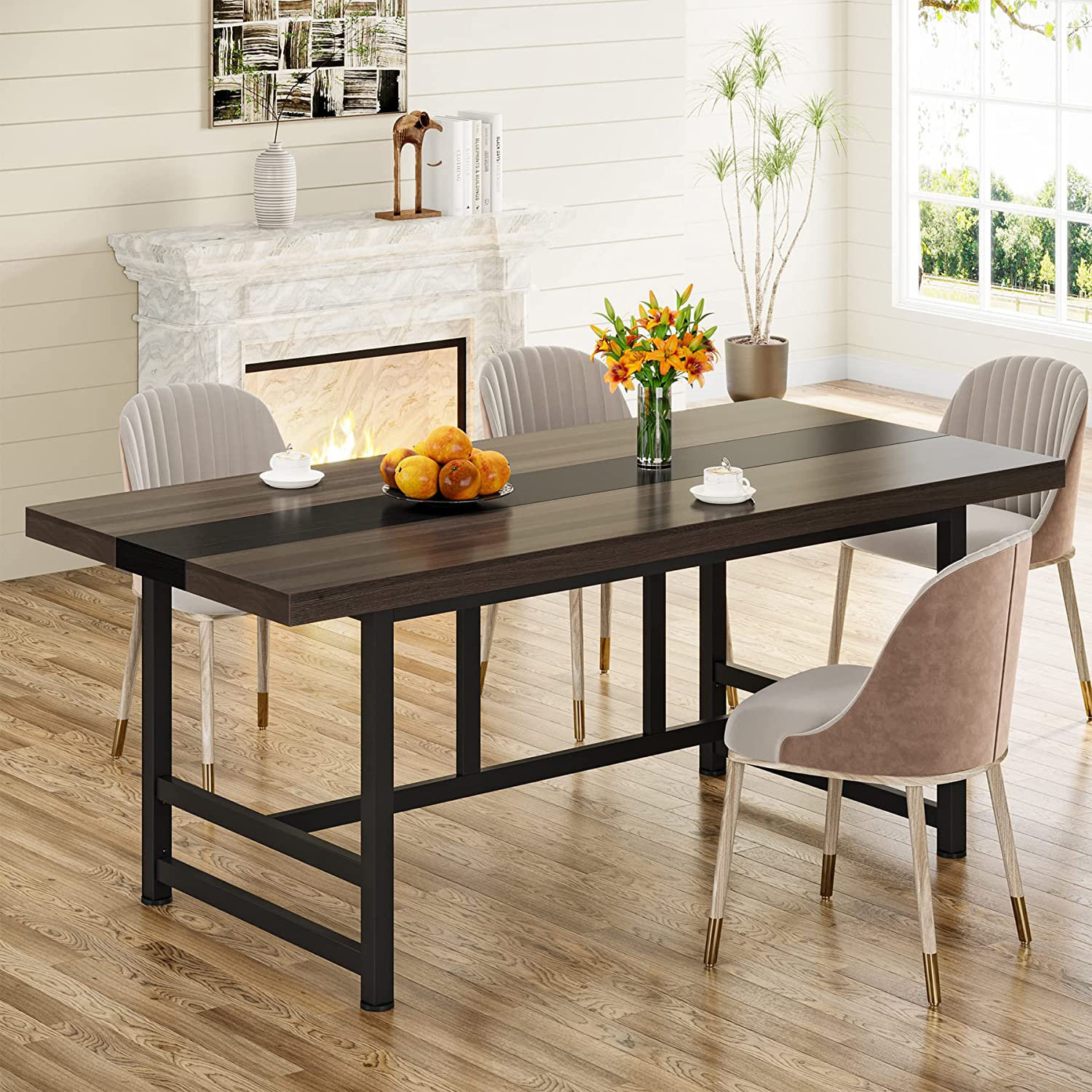 17 Stories 70.86" Dining Table for 6-8， Rectangle Dining Table with ...