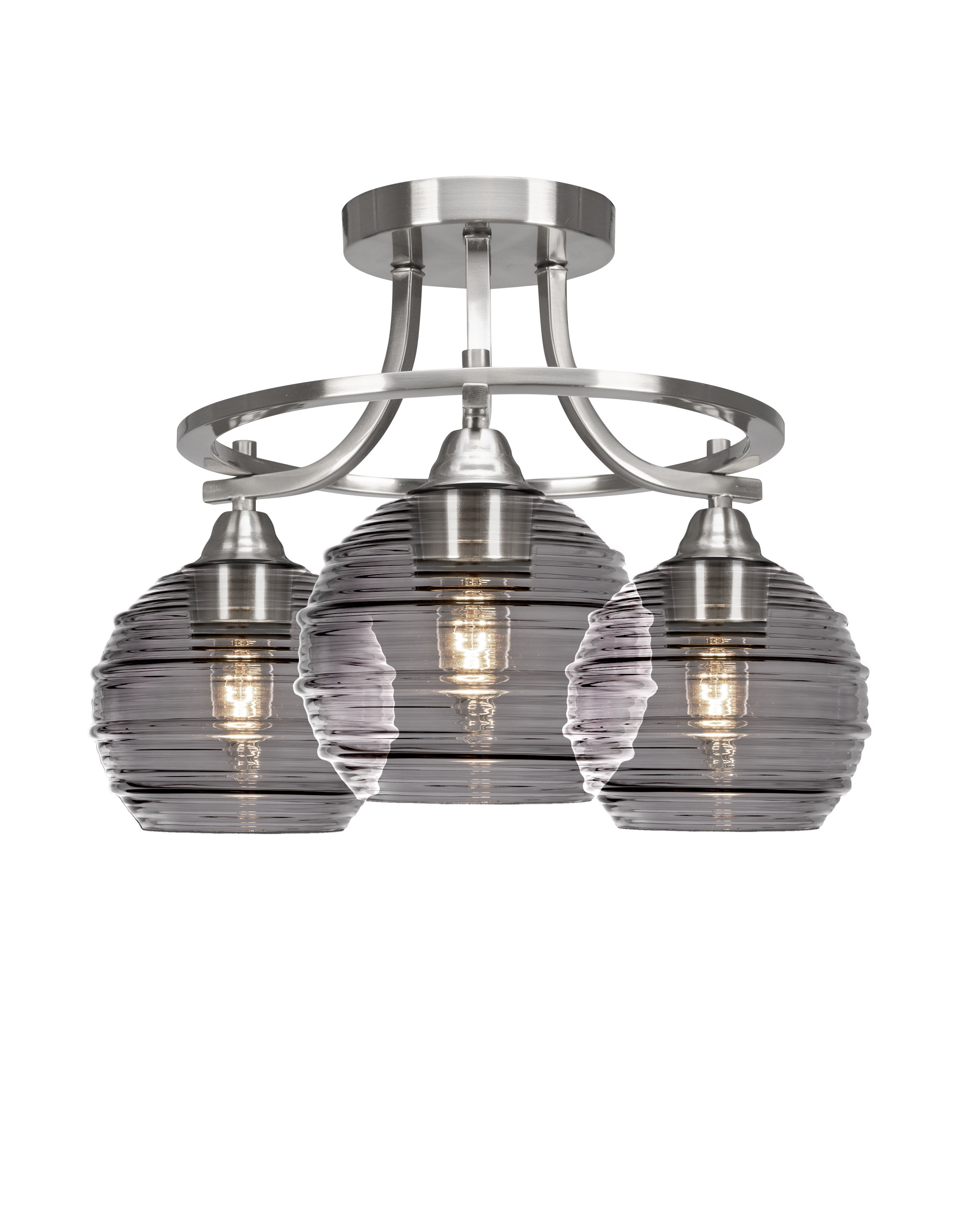 Breakwater Bay Geordi Paramount 3 Light Semi-Flush Shown In Brushed ...