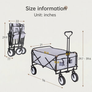FDW Folding Wagon Garden Cart Collapsible Bags & Storages with 4 ...