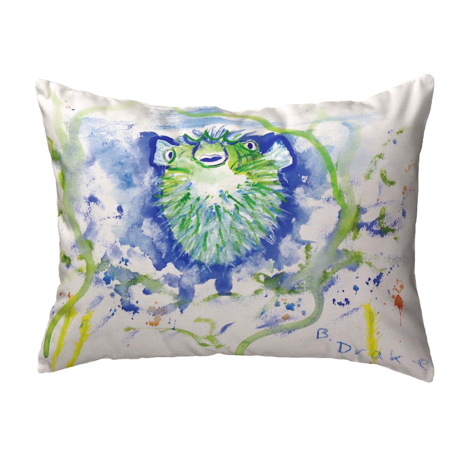 Betsy Drake Interiors Spiney Puffer Indoor/Outdoor Lumbar Pillow | Wayfair