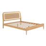 Ivy Bronx Seba Queen Size Wood Platform Bed With LED Light And Rattan ...
