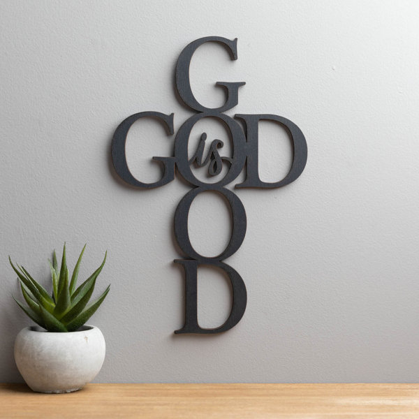 Trinx God Is Good Spiritual Wall Art Plaque On Rustic 1/4" Thick Wood ...