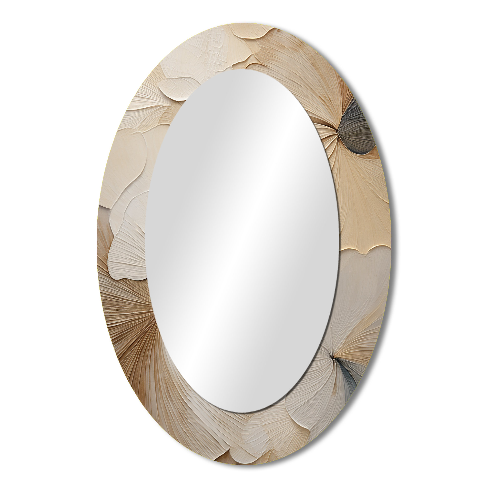 East Urban Home beige minimalism elegance in bloom - Beige Oval Wall ...