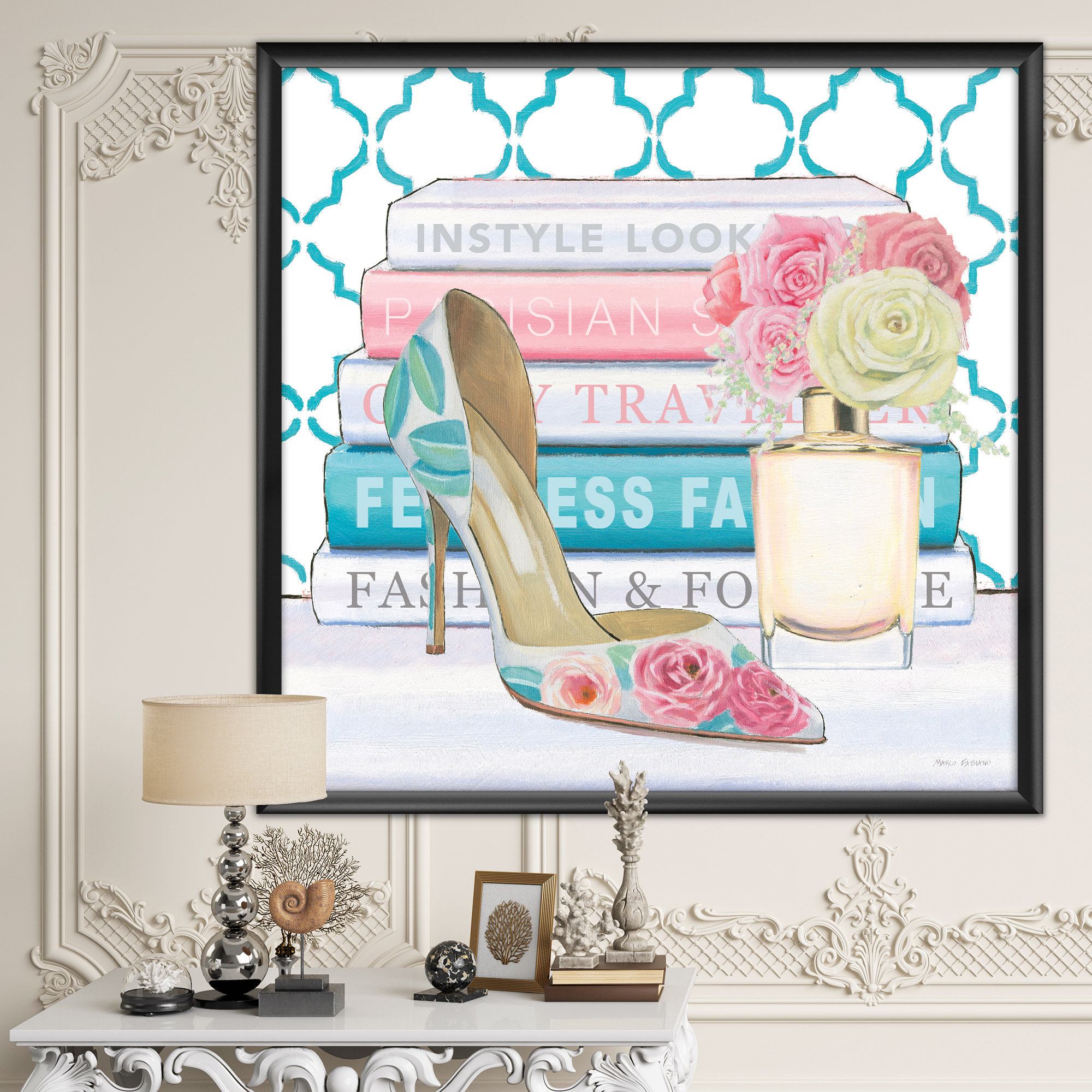 East Urban Home 'Pink Fashion High Heels II' Picture Frame Print on ...