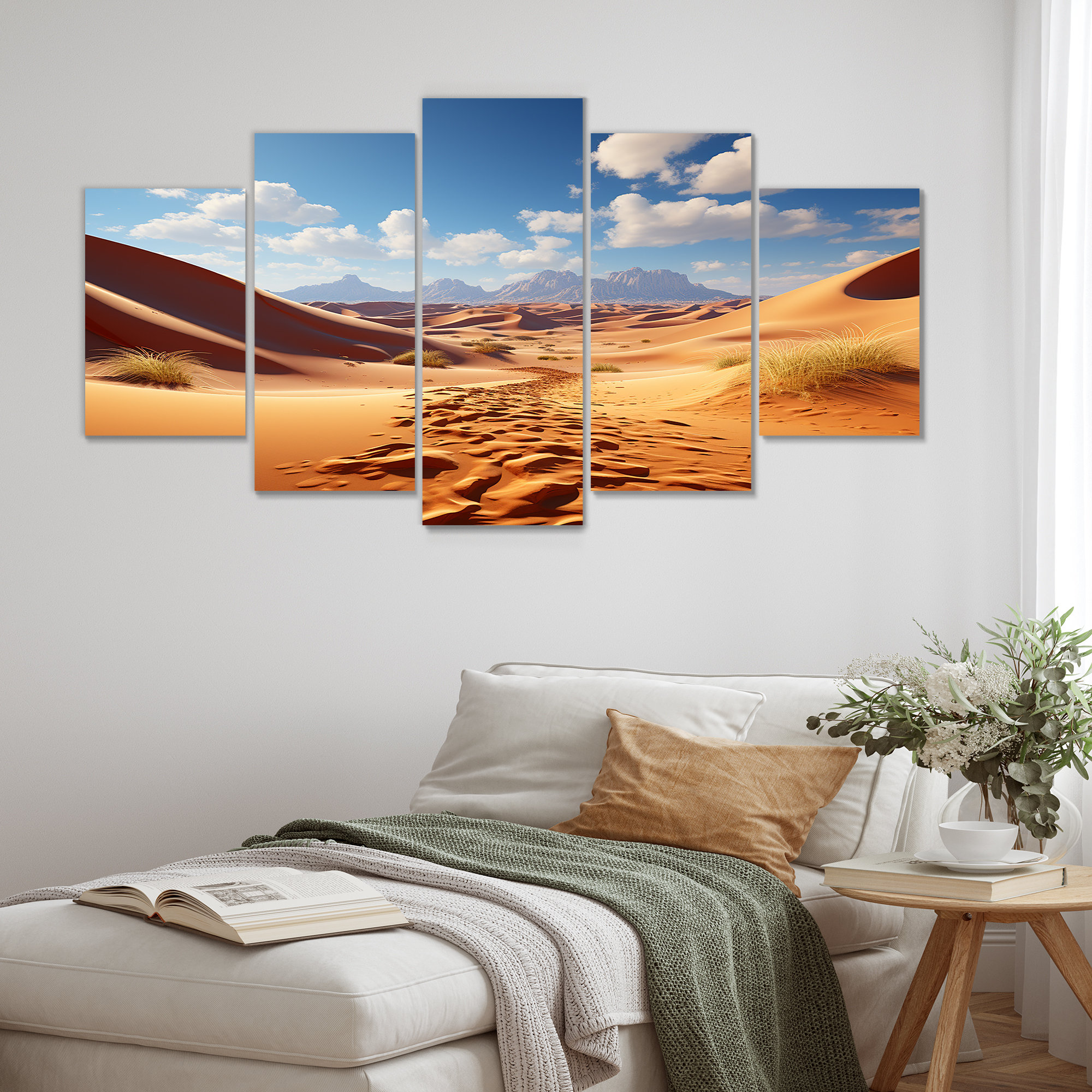 Union Rustic Desert Dunes Panoramic Horizon V - Desert Multipanel Wall ...
