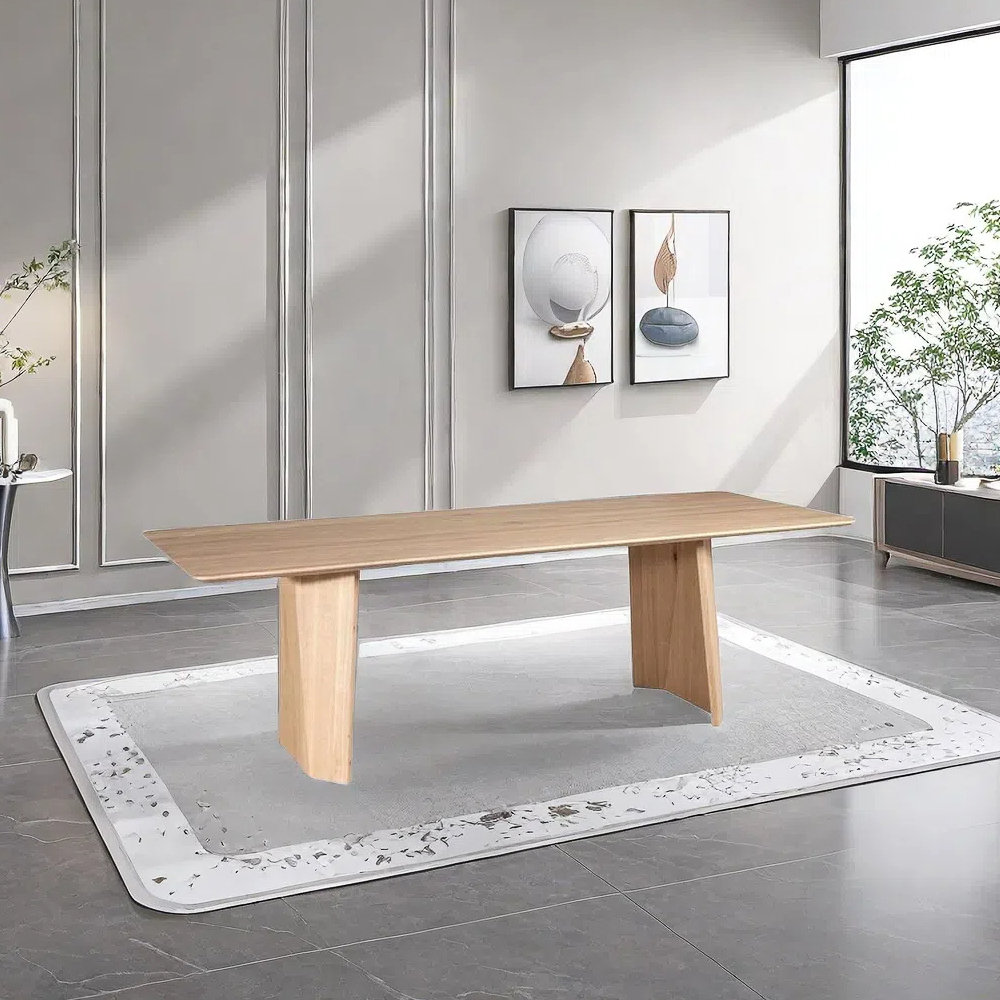 Sleek Surface Designs All solid wood rectangular dining table | Wayfair