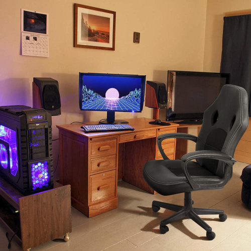 Ebern Designs Reclining Ergonomic Faux Leather Swiveling PC & Racing ...