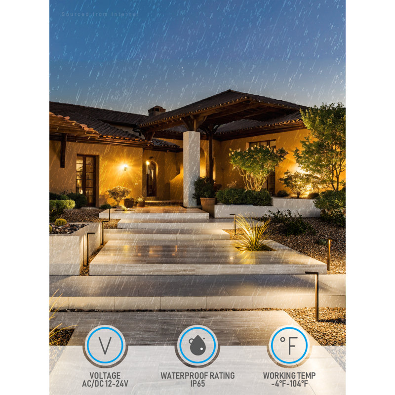 LEDVANS Bronze Integrated LED Metal Pathway Light | Wayfair