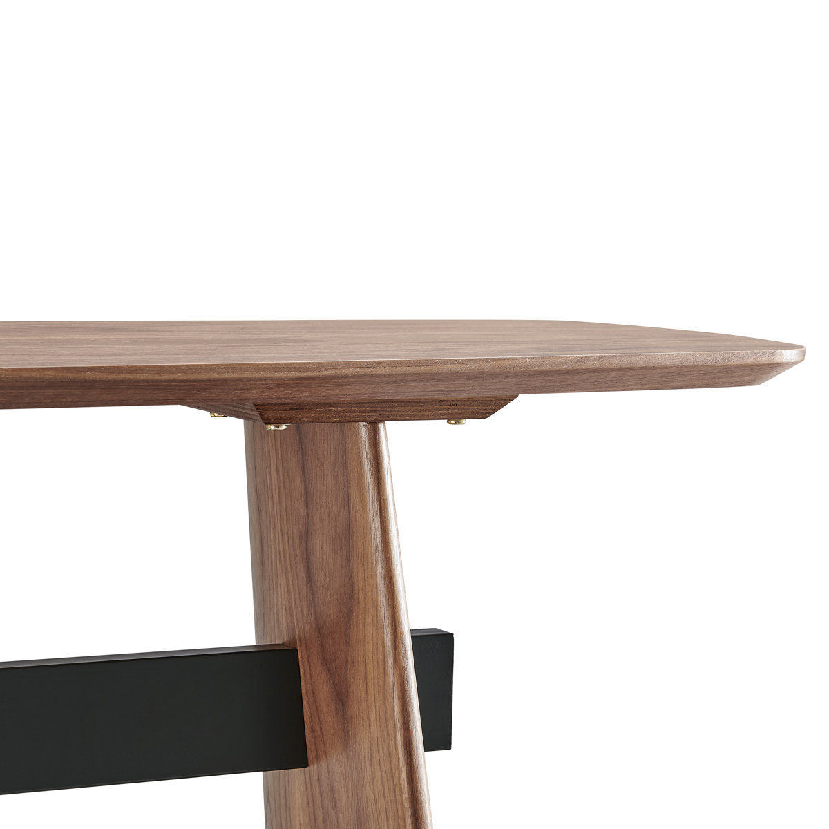 Wade Logan® Chorlette Desk In Walnut With Matte Black Cross Bar | Wayfair