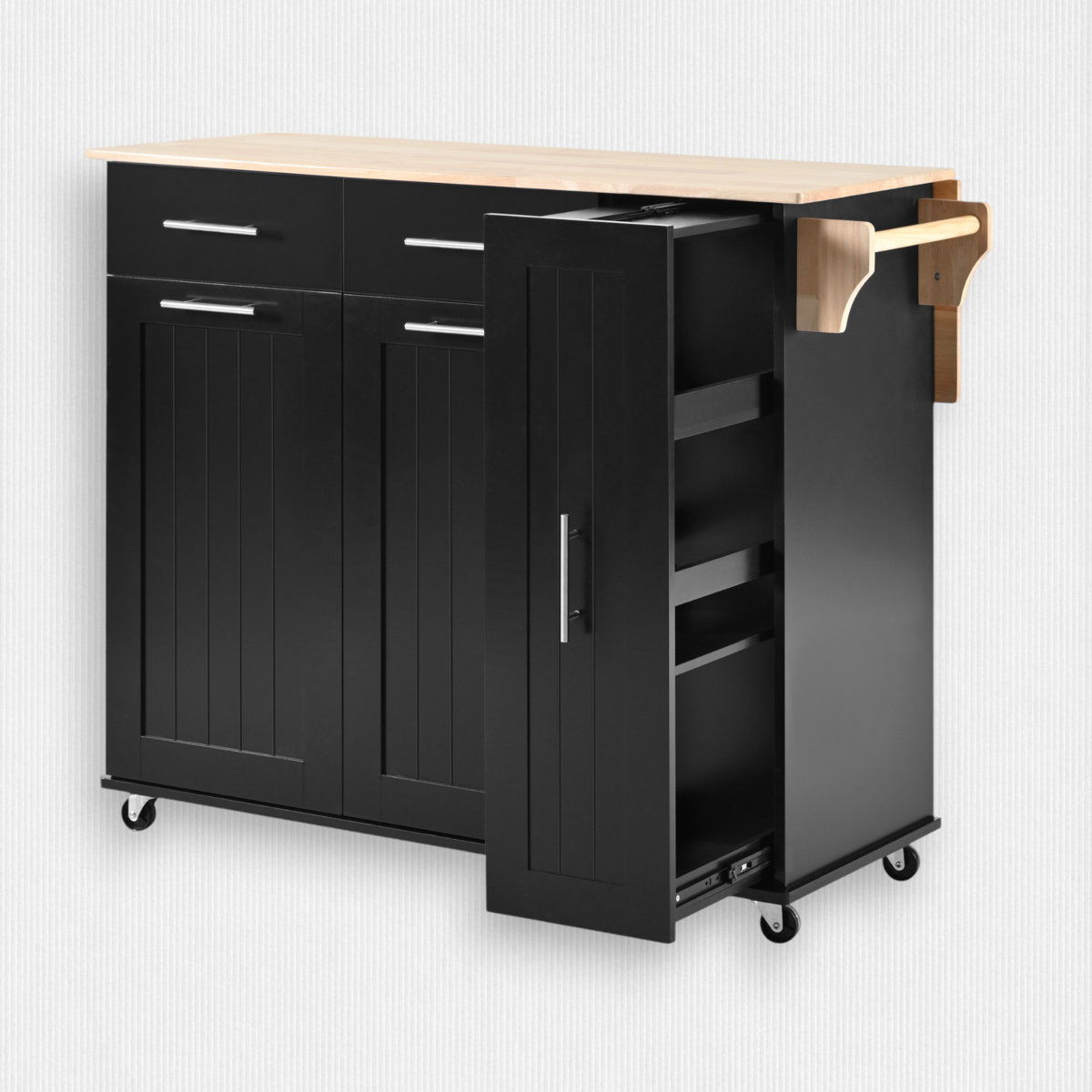 Lark Manor™ 46" W Wood Kitchen Island with Drop Leaf | Wayfair