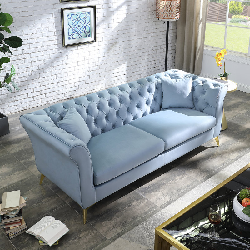 HALLSTATT 87" Oro Chesterfield Sofa with Flared Arms & Reviews | Wayfair