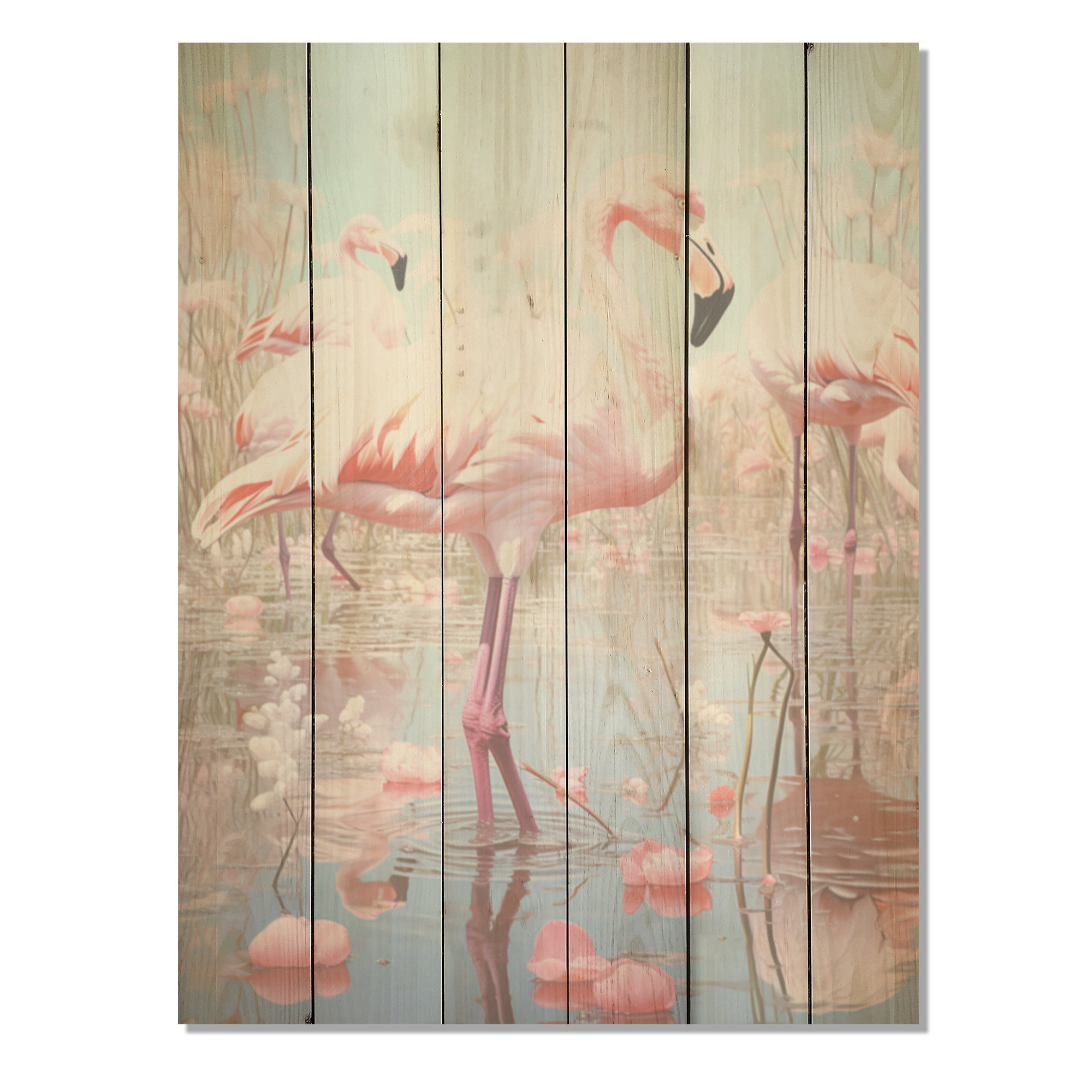 Bay Isle Home™ Greater Flamingo Camargues Calm - Flamingo Wood Wall Art ...
