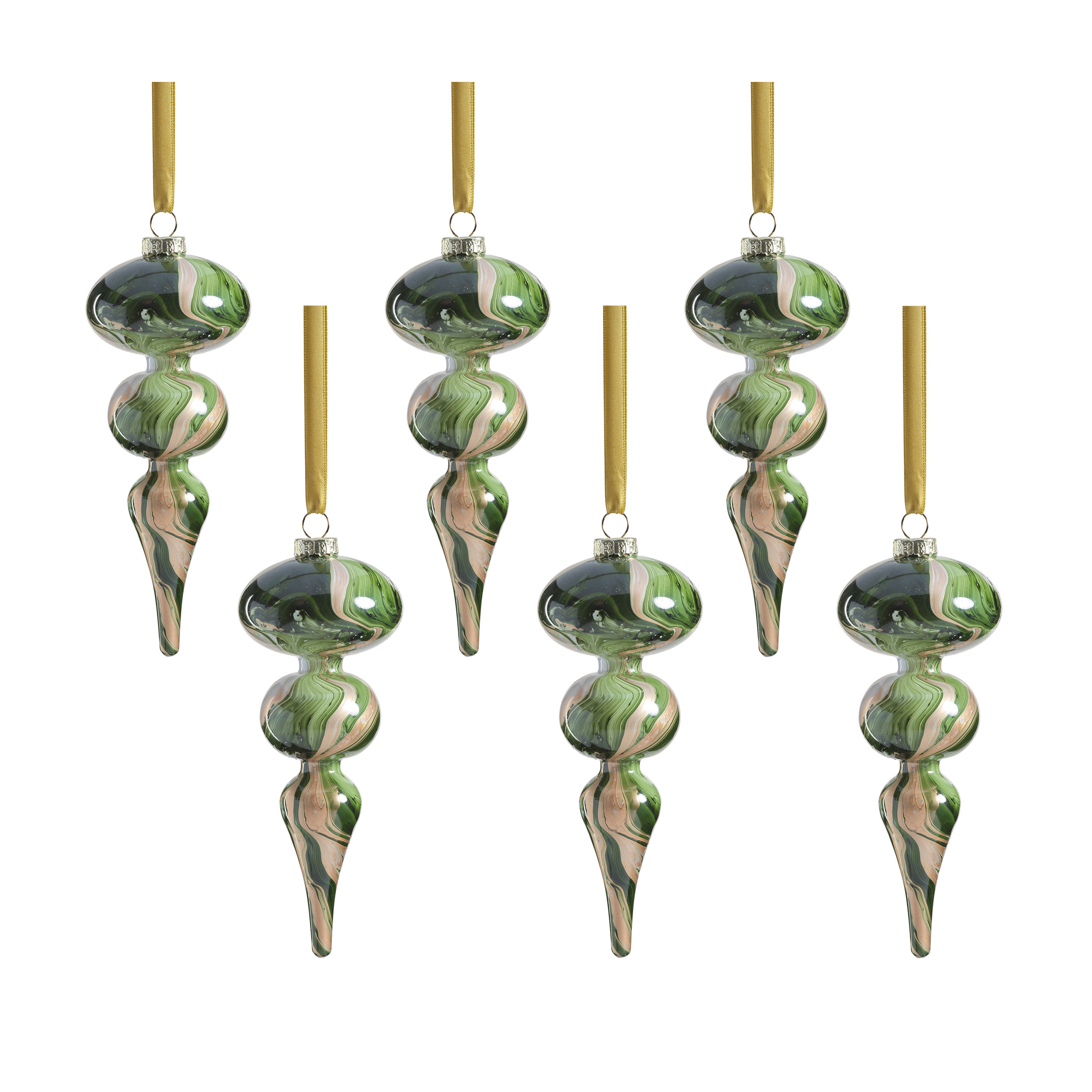 Hokku Designs 6-Piece Set Luster Watercolor Effect Finial Glass ...