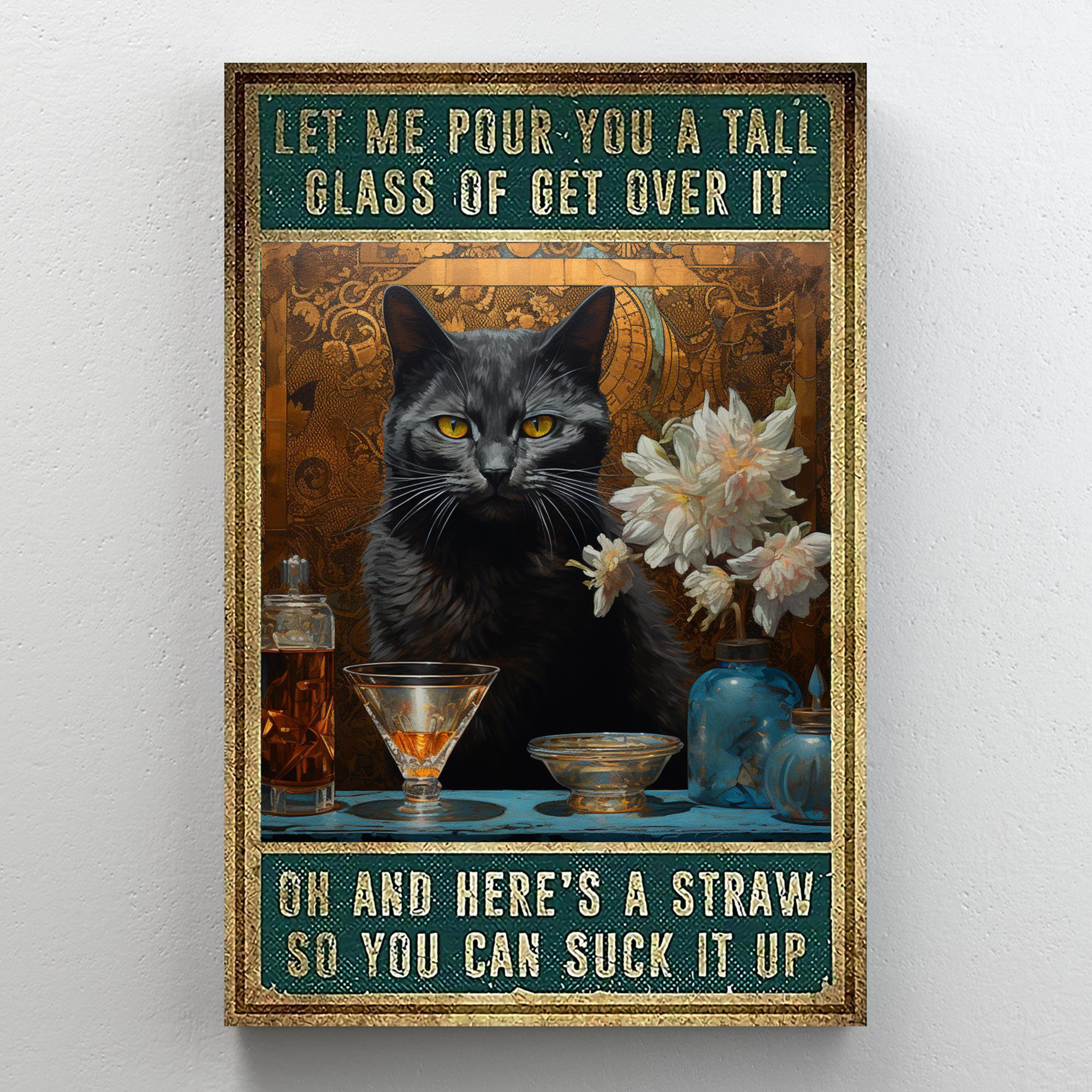 Winston Porter Let Me Pour You A Tail Glass On Canvas Graphic Art | Wayfair