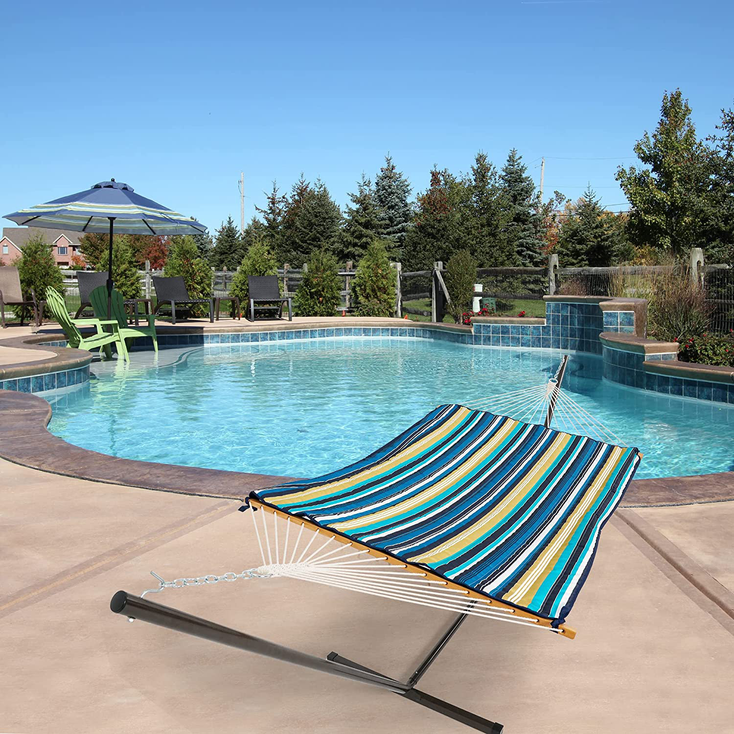 Arlmont & Co. Kmiyah Double Spreader Bar Hammock with Stand | Wayfair