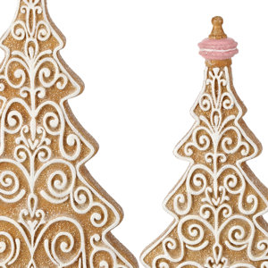 Astoria Grand 11" Resin Icing Gingerbread Trees Set of 2 | Wayfair