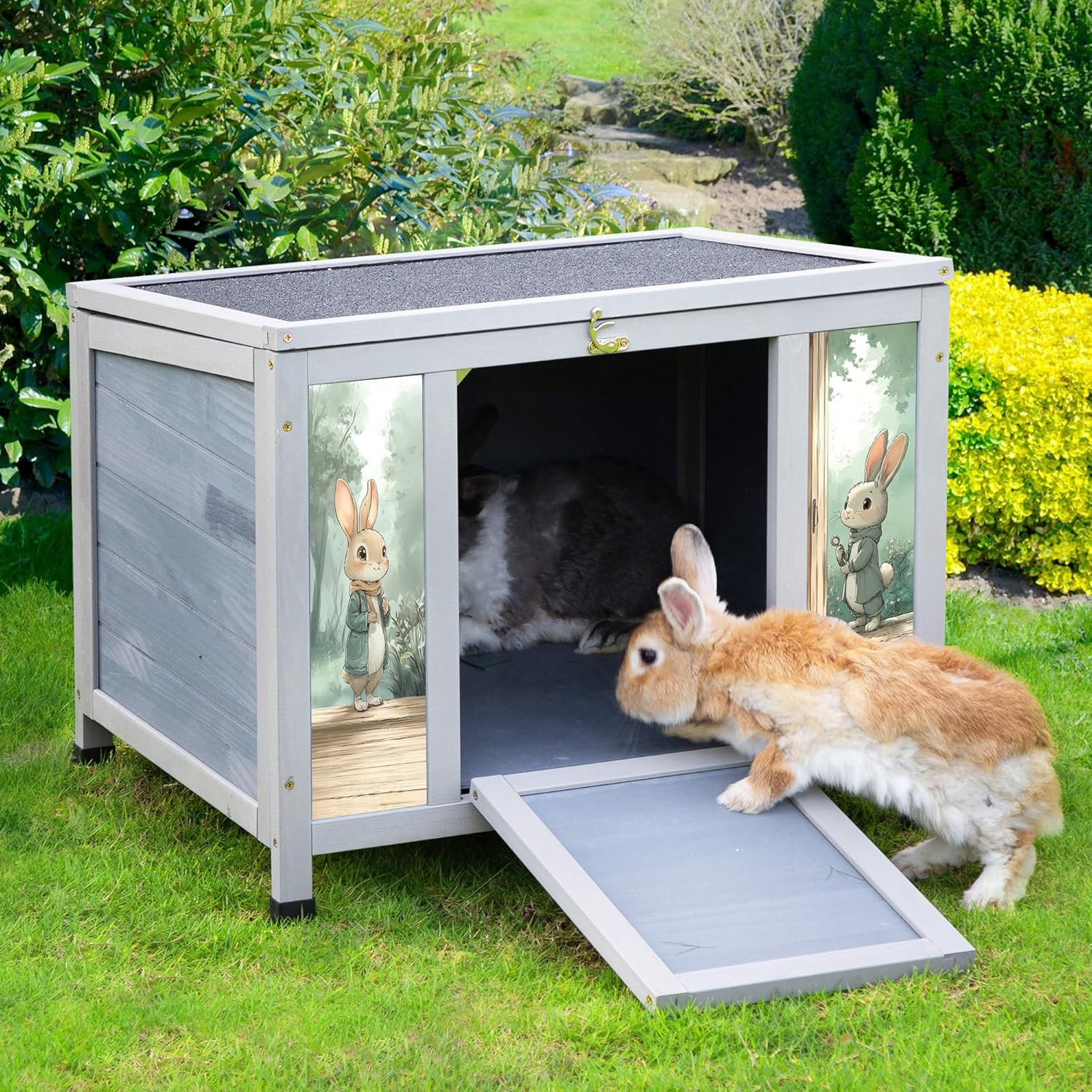 Archie & Oscar™ Small Outdoor Wooden Rabbit Hutch With Lockable Door ...