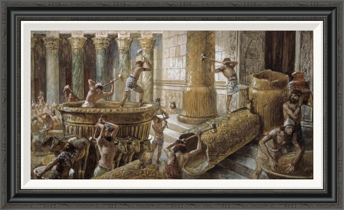 Global Gallery 'Chaldees Destroy the Brazen Sea' by James Tissot Framed ...