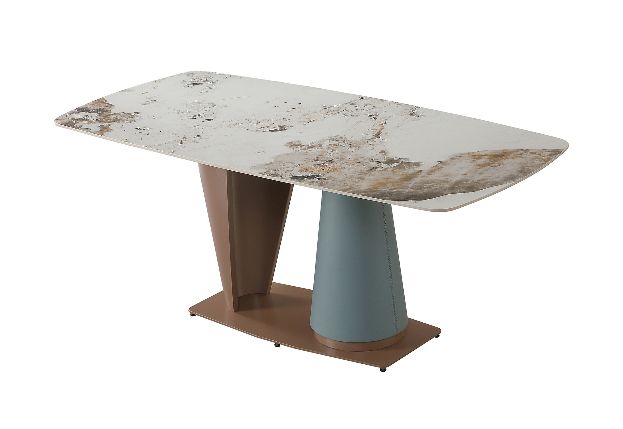 Orren Ellis 71" Pandora Color Sintered Stone Dining Table With Cone ...
