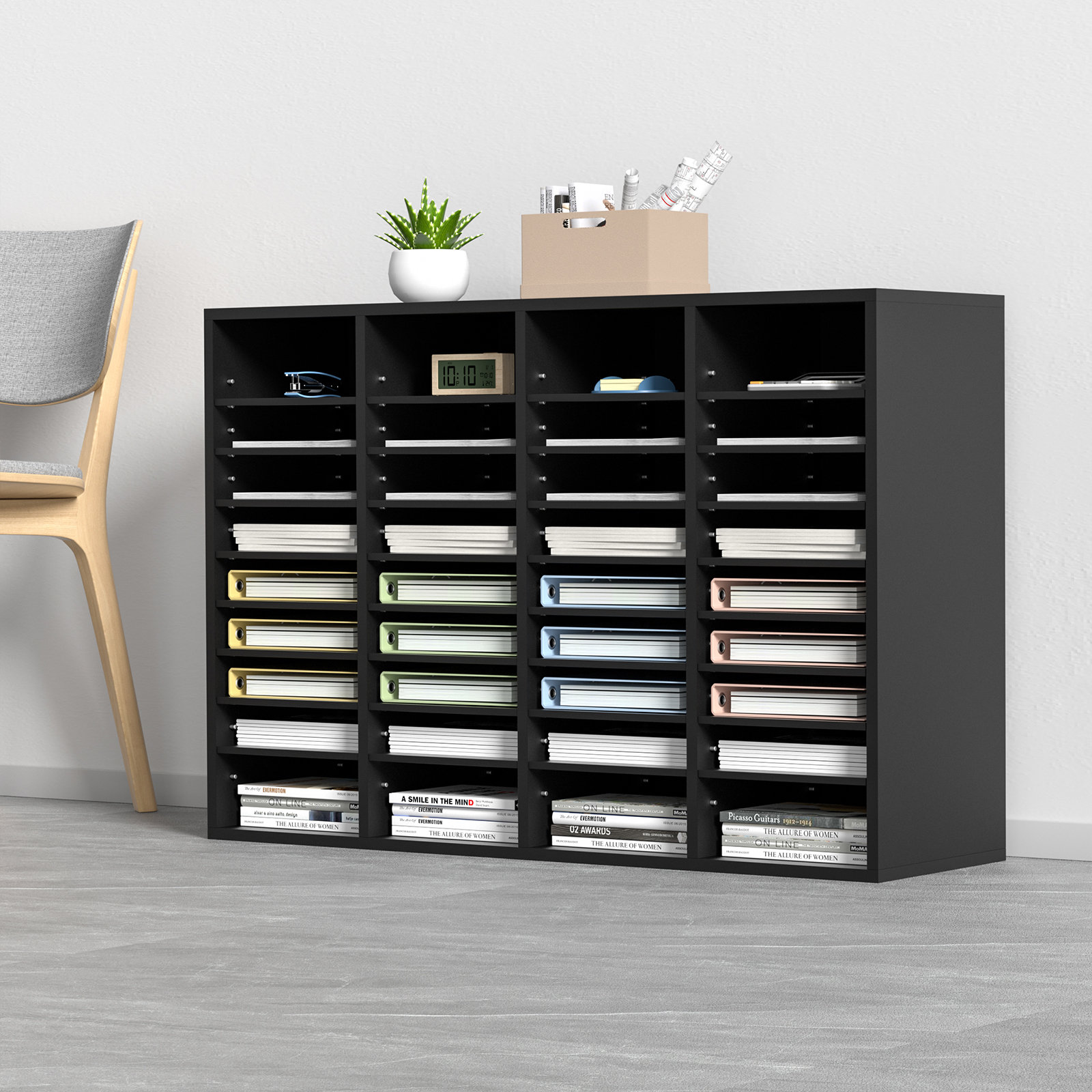 VEVOR 36 Compartments Office Mailbox with Adjustable Shelves, Wood ...