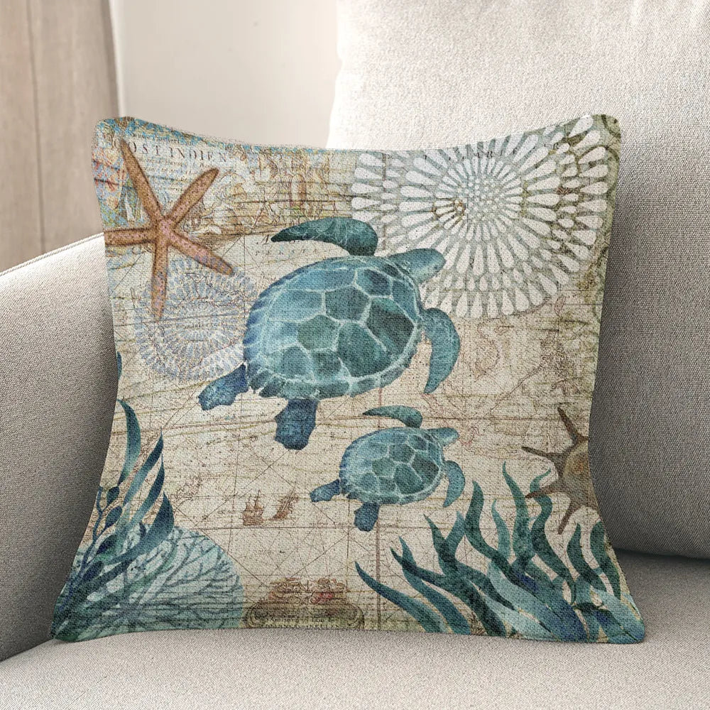 Laural Home Bay Turtles Indoor Woven Decorative Pillow | Wayfair
