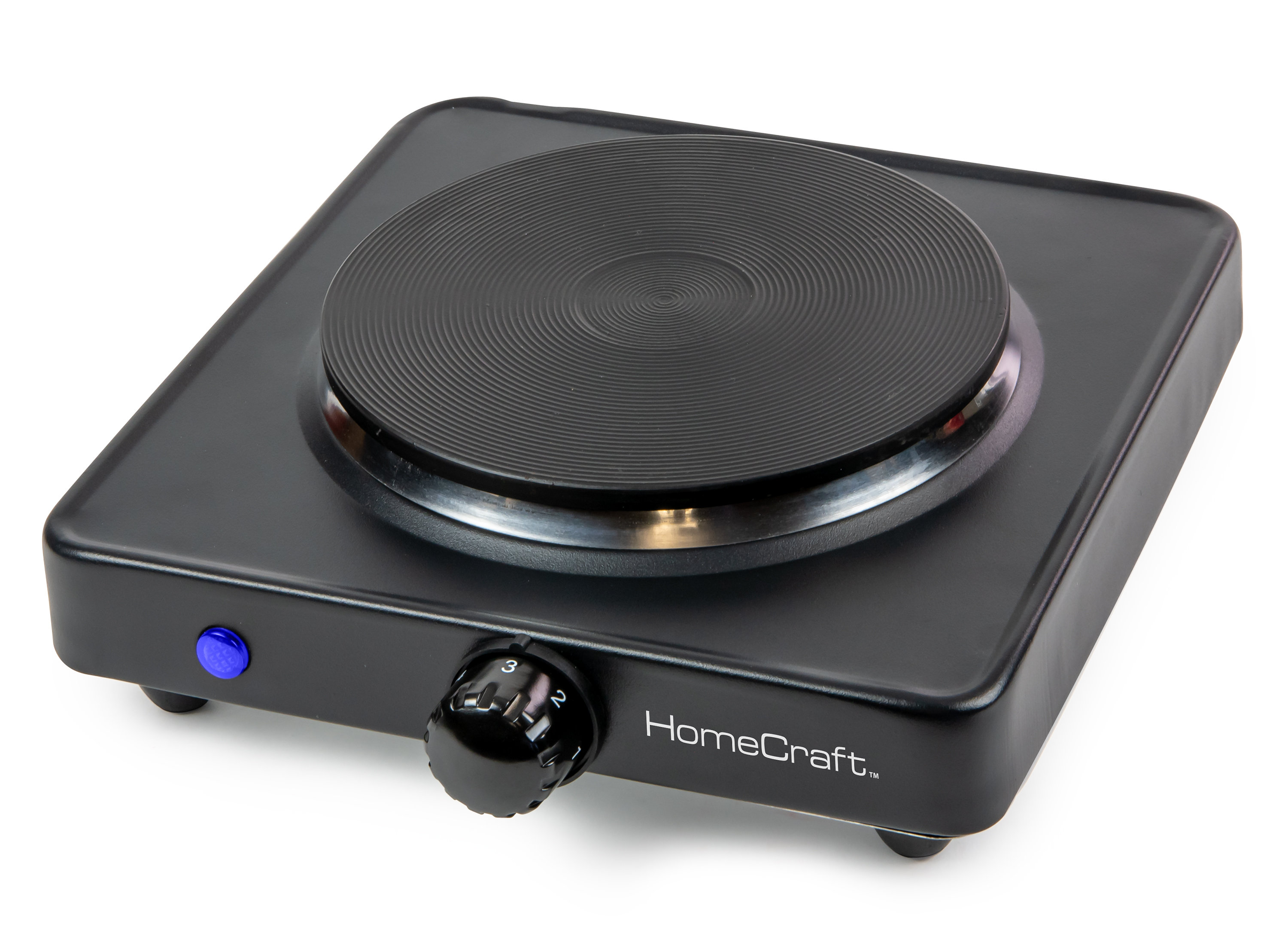 HomeCraft Portable Countertop Single Burner Hot Plate Electric Cooktop ...