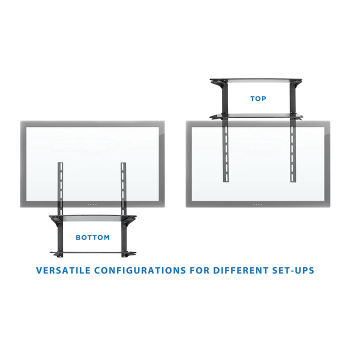 Mount-It! TV Wall Mount Shelf for Cable Box | AV | 2 Shelves | Tempered ...