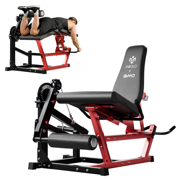 MIKOLO 2-In-1 Leg Extension & Curl Machine With Cable System ...