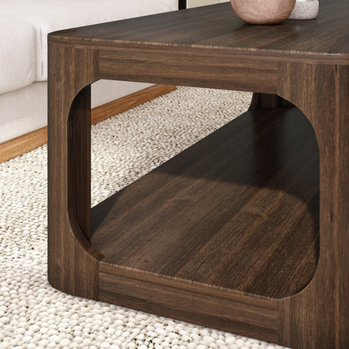 Wrought Studio Modern Rounded Rectangular Coffee Table With Shelf ...