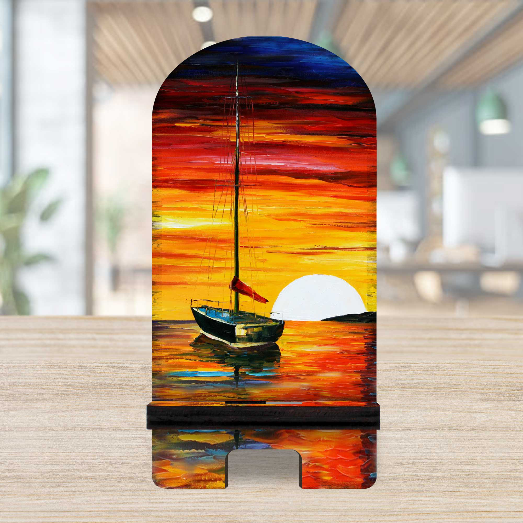 Designocracy Orange/Black/Yellow Desktop Mount for Less Than 20 ...