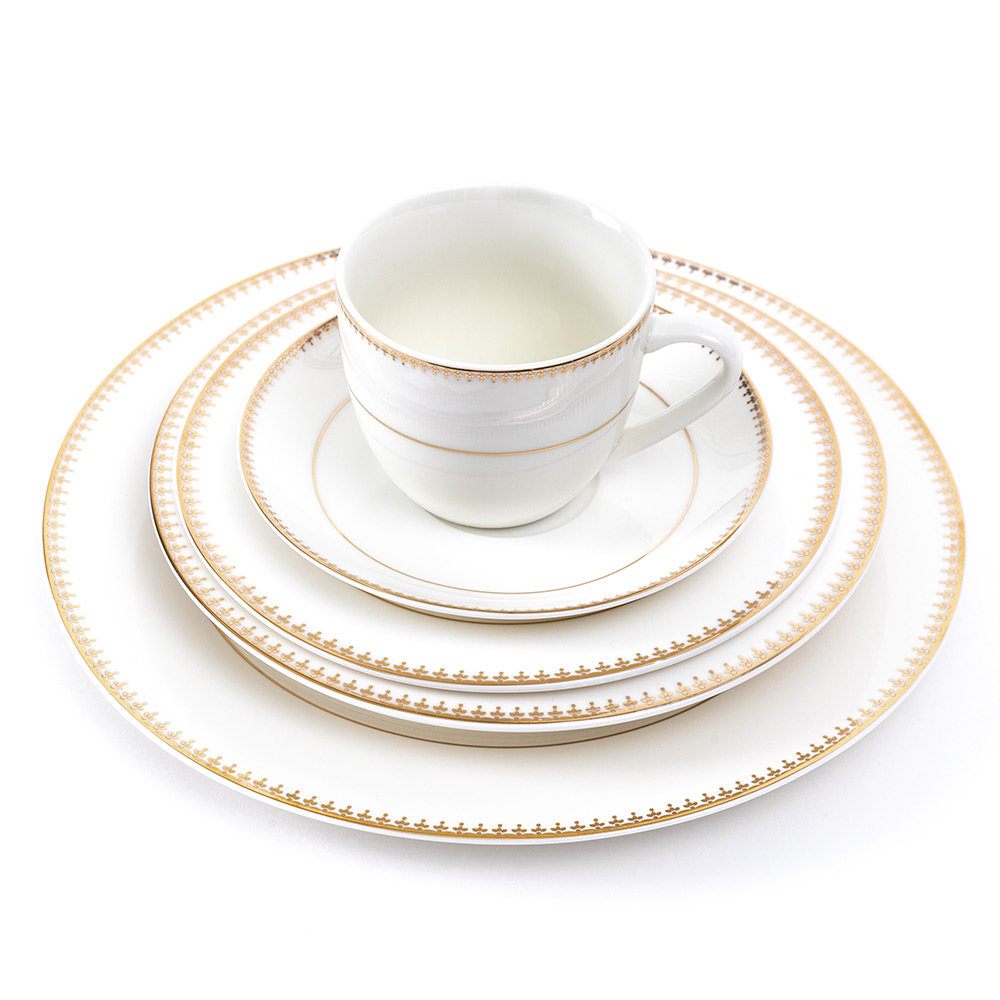 Everly Quinn Meaghen Bone China Dinnerware Set - Service for 4 ...