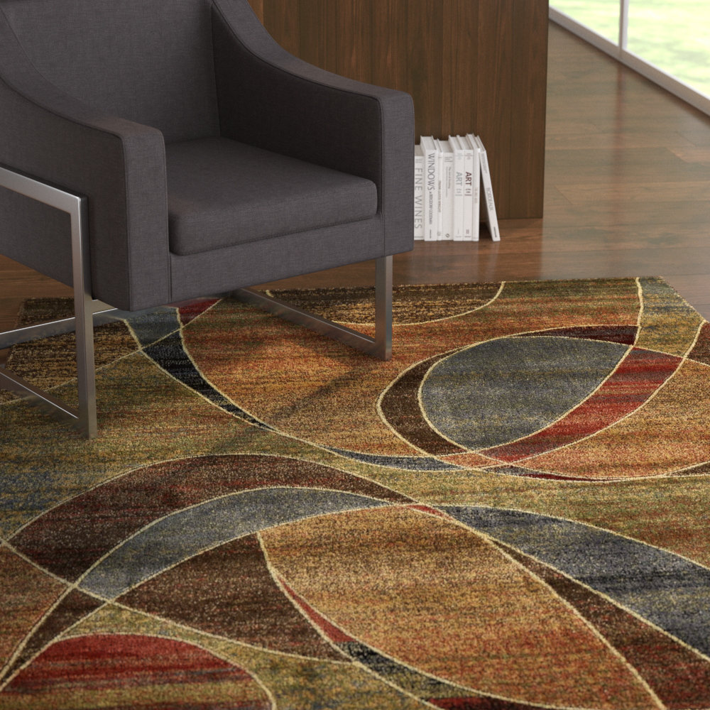 Ivy Bronx Nurten Green/Brown Area Rug & Reviews | Wayfair