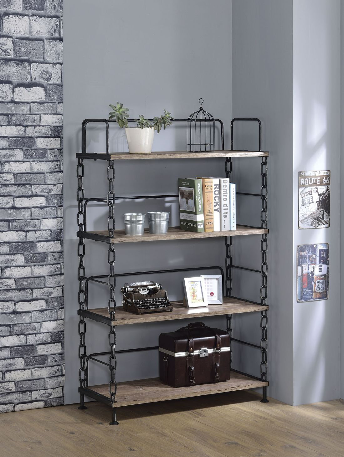 Williston Forge Soler 59" H x 36" W Metal Etagere Bookcase | Wayfair