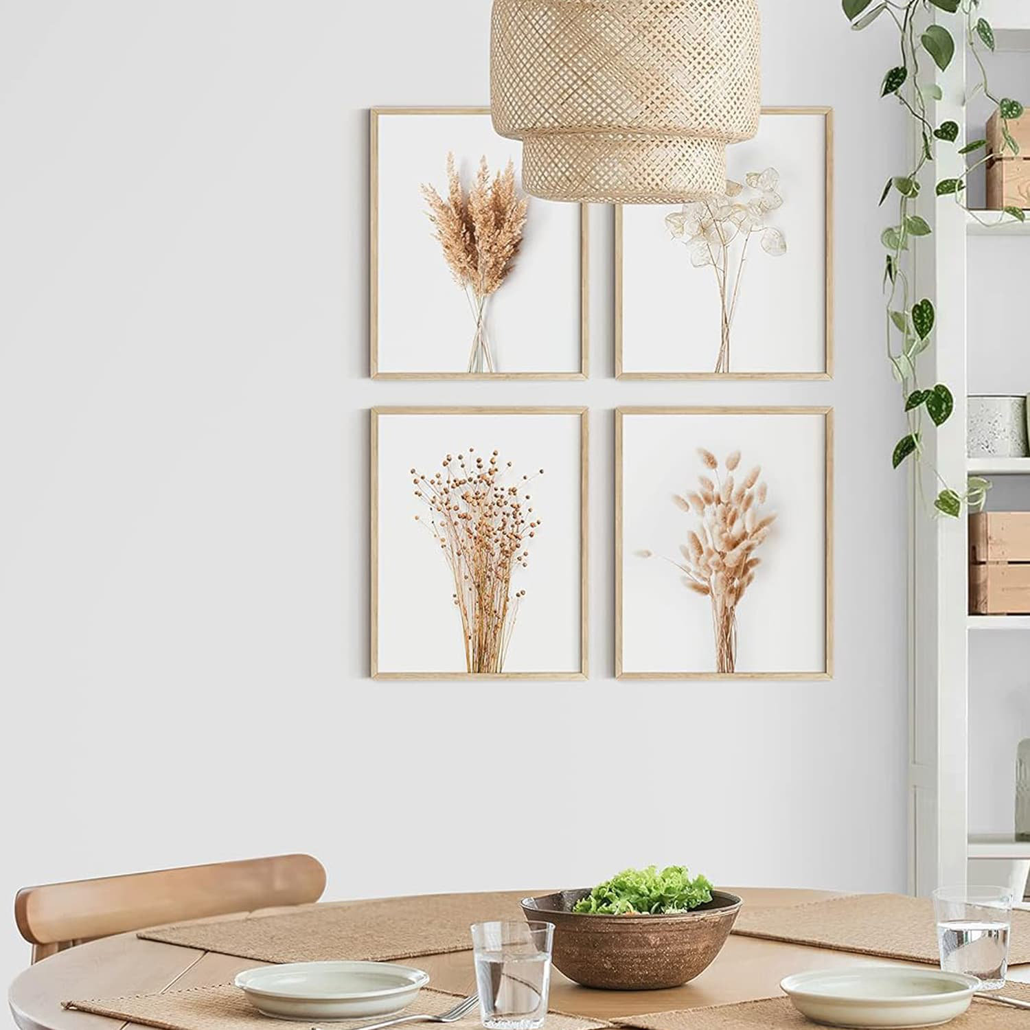 Winston Porter Plant print, set of 4 flowers, floral plant print wall ...