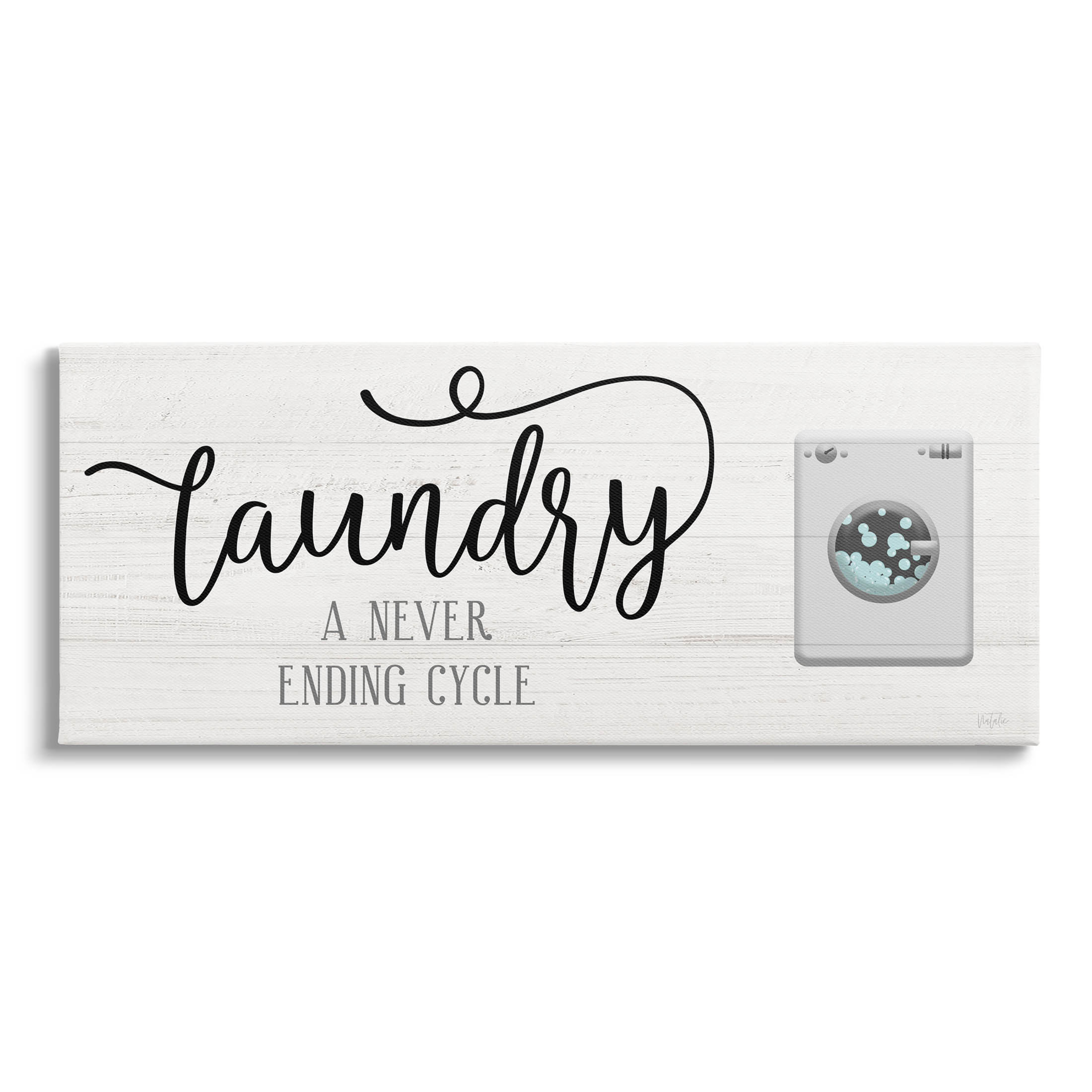 Stupell Industries Laundry Never Ending Cycle Funny Canvas Wall Art By ...