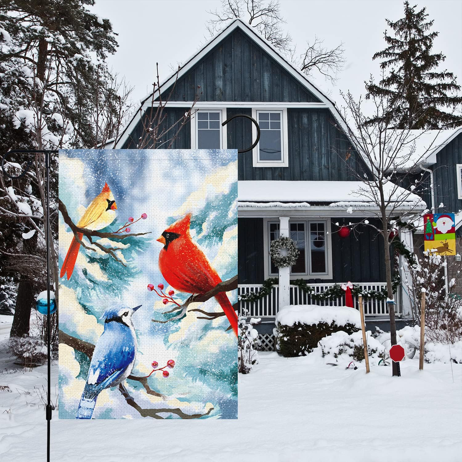 The Holiday Aisle® Welcome Winter Cardinals Garden Flag 12X18 Double ...