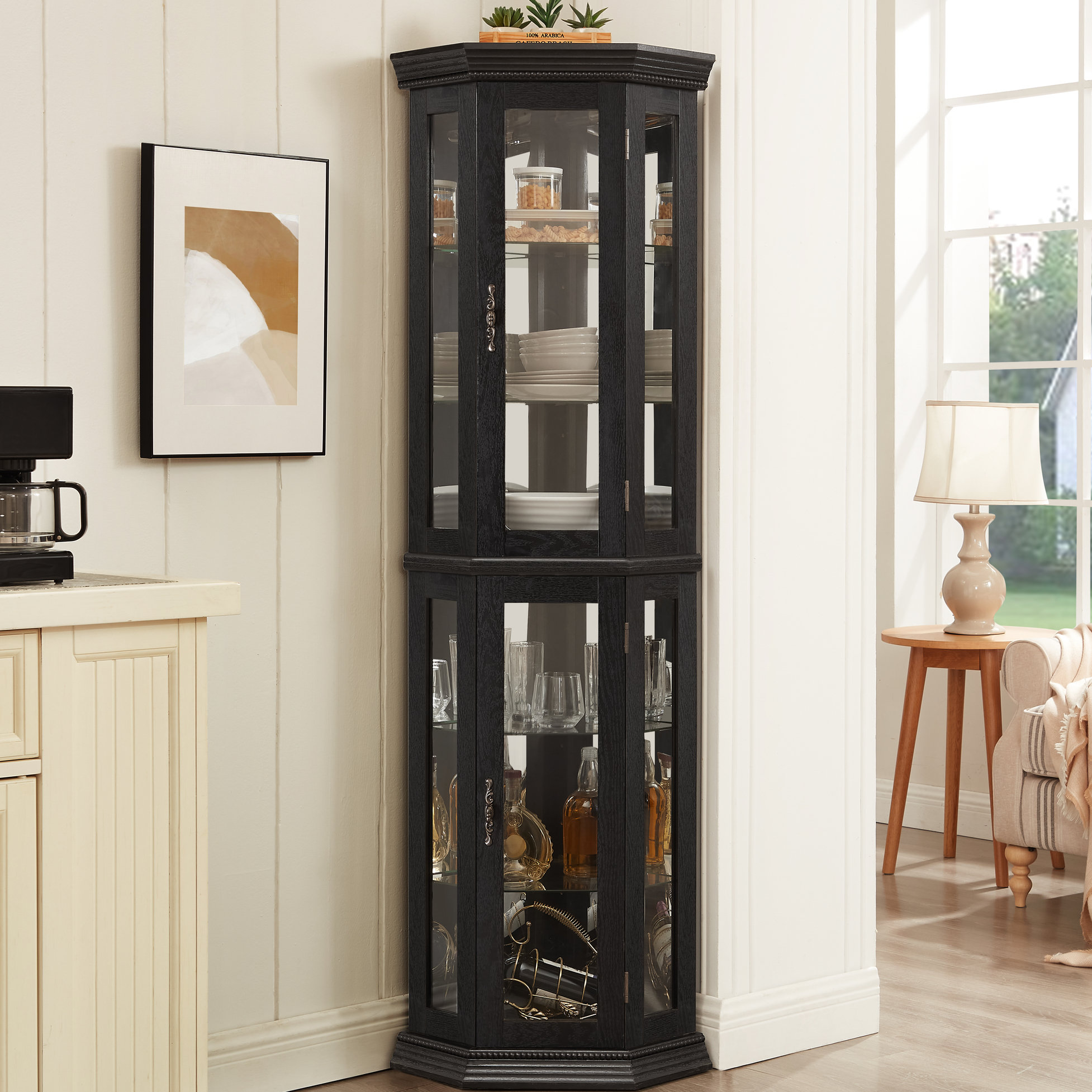 Red Barrel Studio® Sophisticated Glass Display With Side - Hung Doors ...