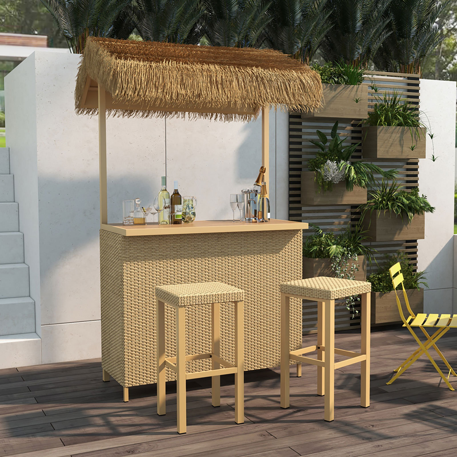 Bay Isle Home™ Phuket Bay Isle Home™ Bar Set with Wicker Outer Material ...