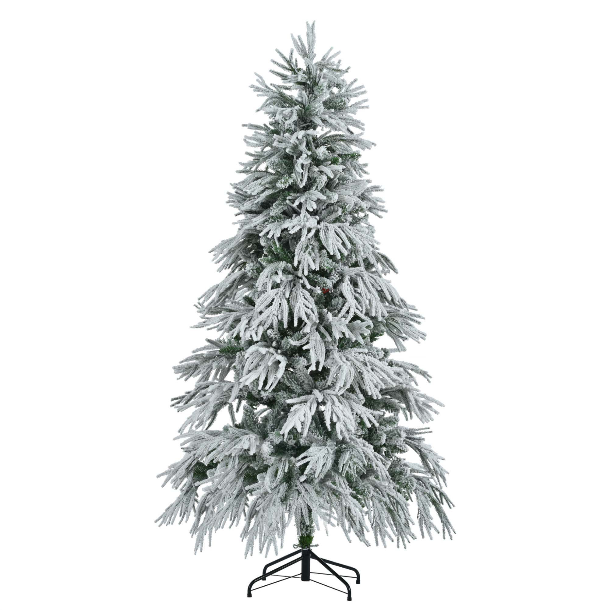Alcott Hill® Pre-Lit Spruce Snow Flocked Christmas Tree | Wayfair