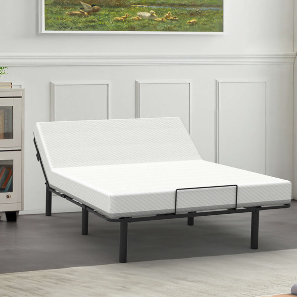 Alwyn Home Zero-Clearance Adjustable Bed Base Frame Queen Size Zero ...