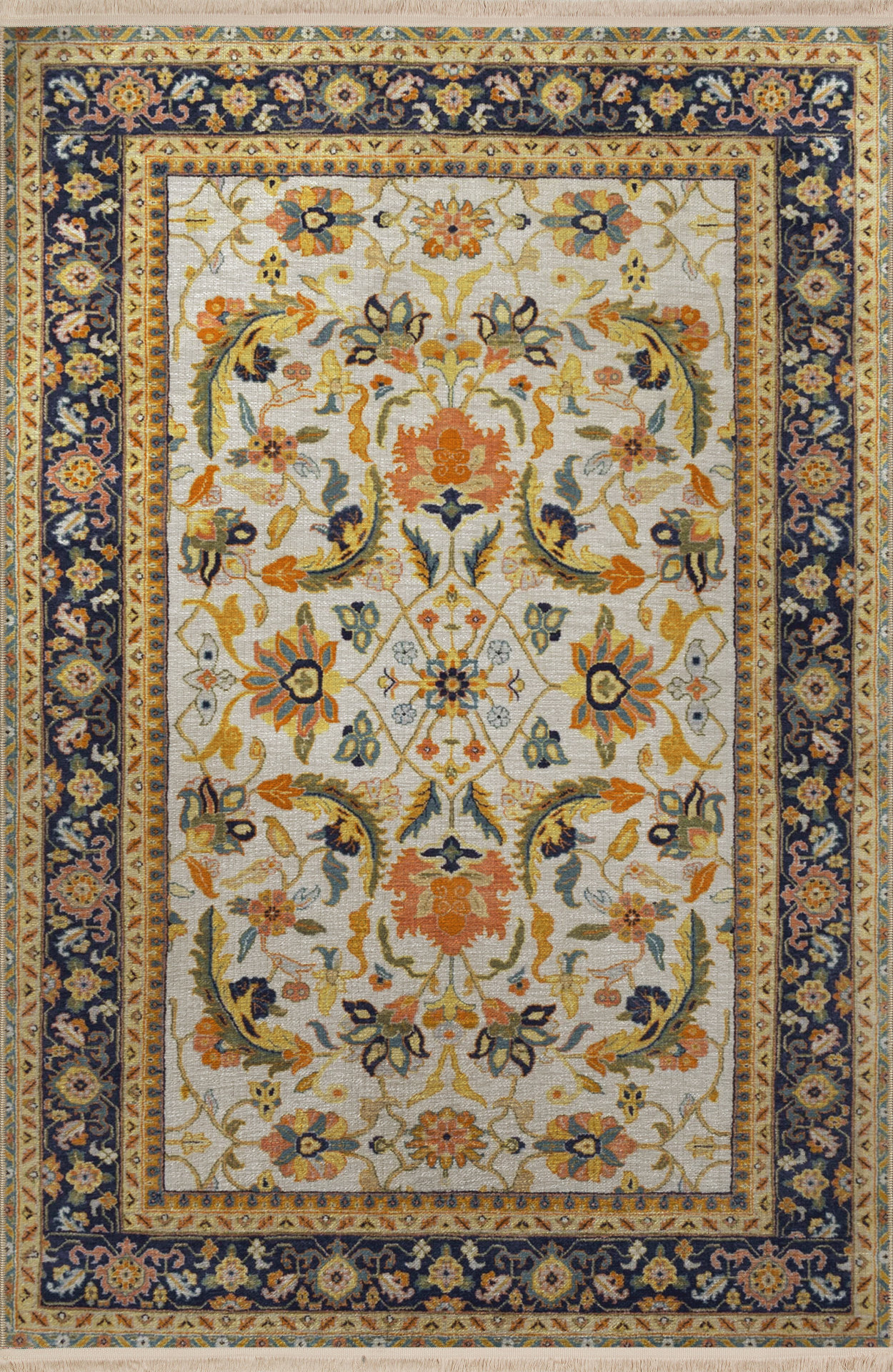 Bloomsbury Market Yellow-Beige Themed Multi-Colored Traditional Motif ...