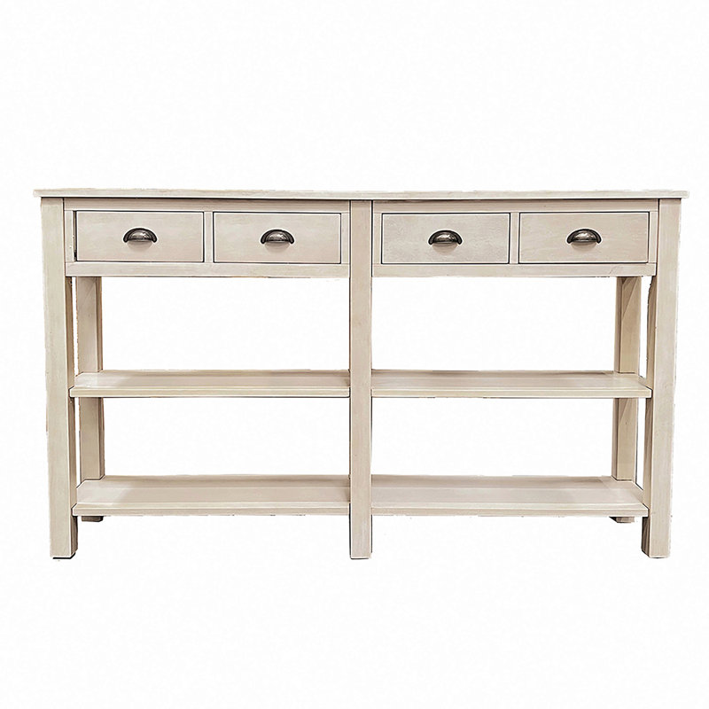 Lark Manor™ Rectangular Storage Console Table With 4 Drawer And 4 Open ...