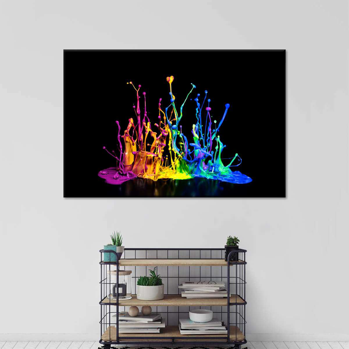 Ebern Designs Abstract Color Splash On Canvas Print | Wayfair