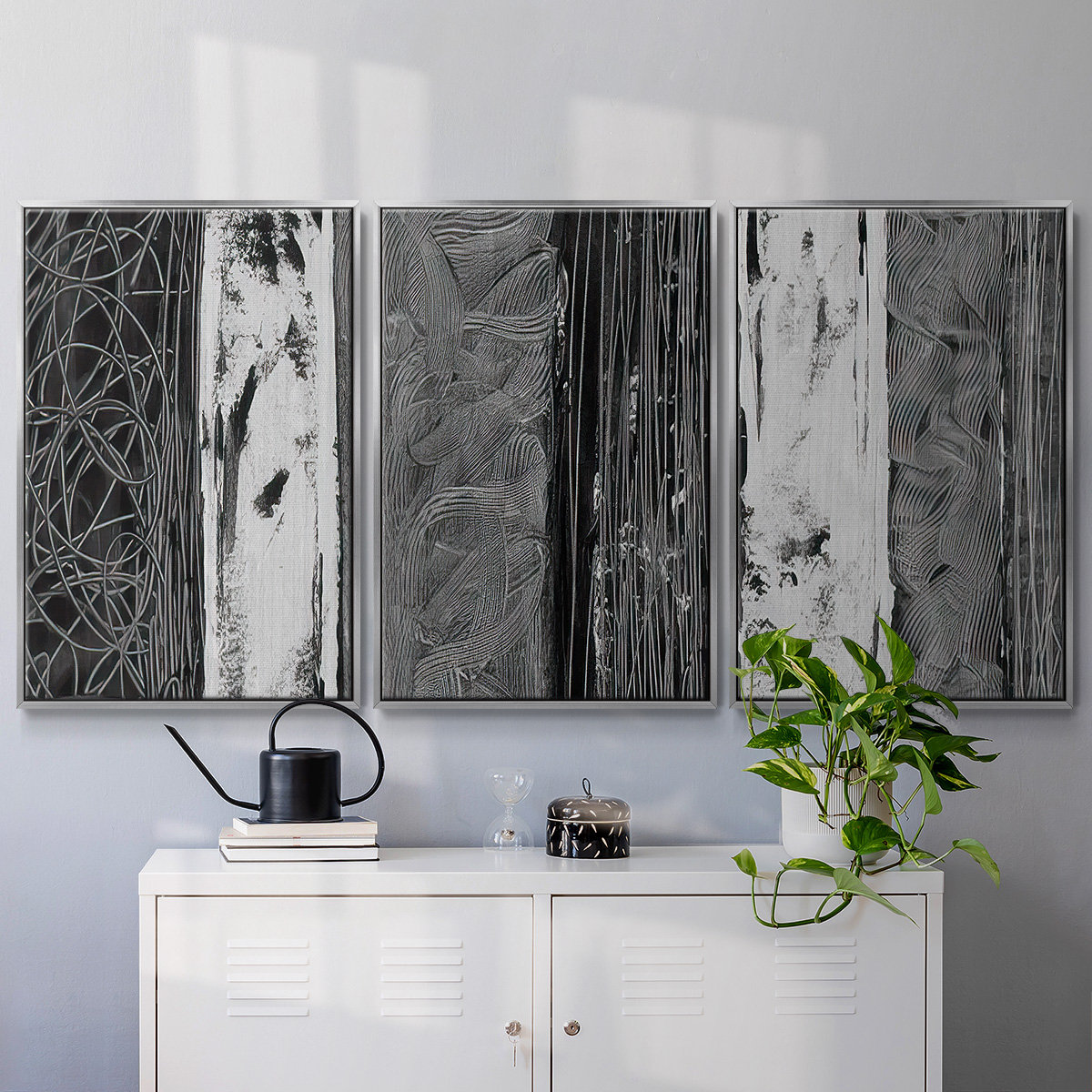 Wrought Studio™ Printed Brushed Nickel Abstract I - Multi Piece Framed ...
