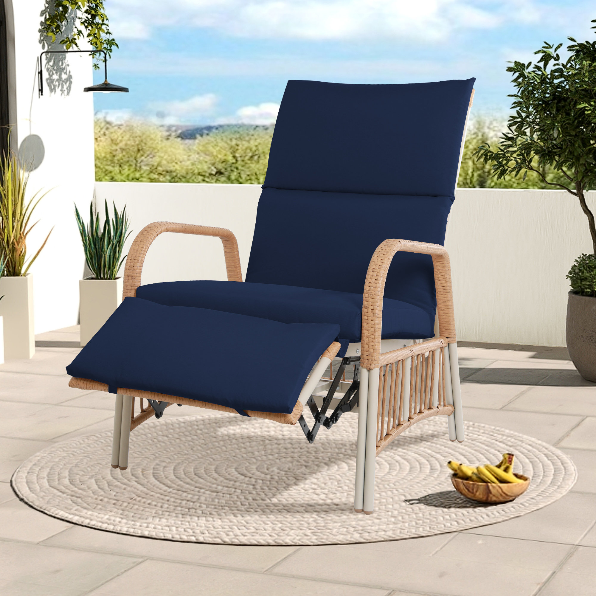 Ebern Designs Wealden Patio Chair with Cushions | Wayfair