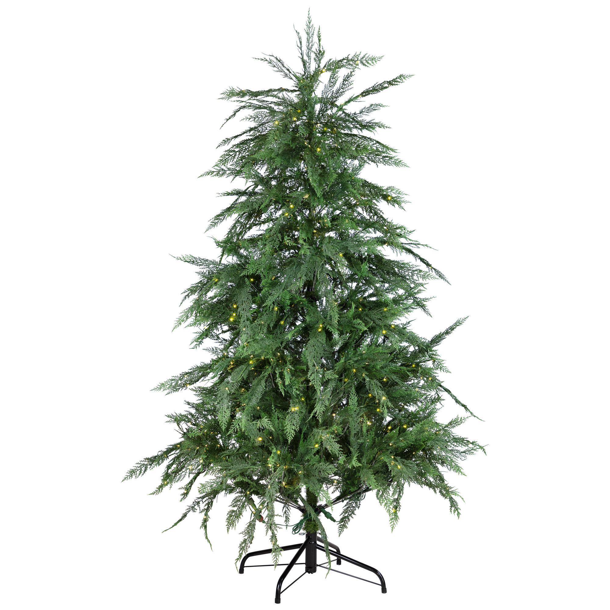 Northlight Seasonal Pre-Lit Medium Weeping Cedar IPT Artificial ...