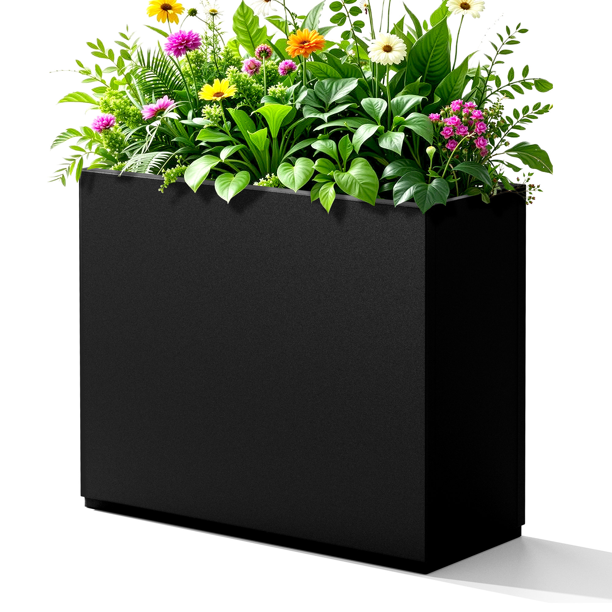 Latitude Run® Rectangular Planter - Metal Rectangular Planter Box with ...