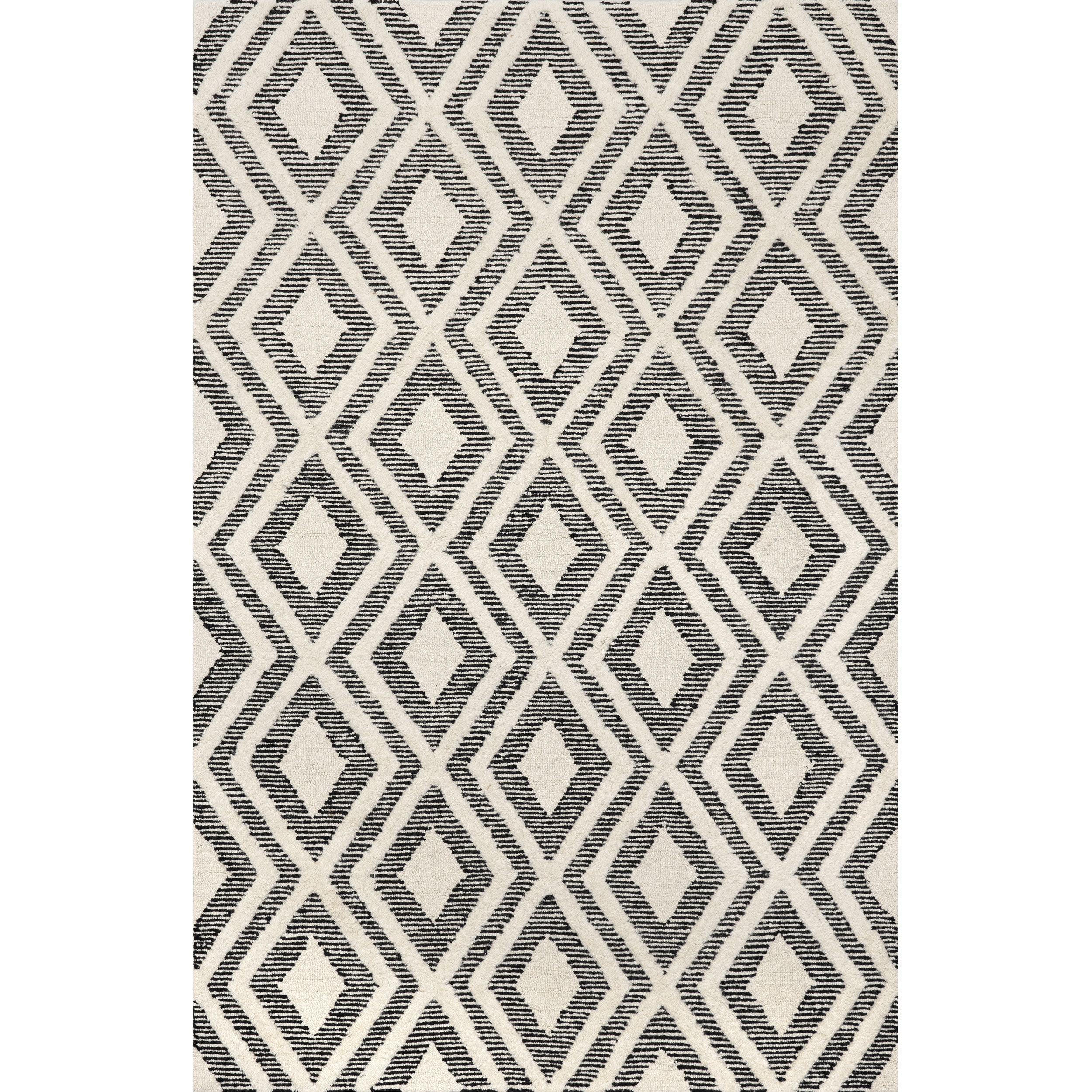 Corrigan Studio® Shivani Striped Trellis Wool Area Rug | Wayfair