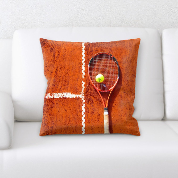 Latitude Run® Habib Tennis Ball and Racket Square Pillow Cover & Insert ...